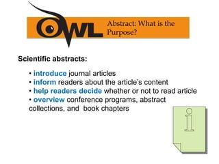 writing scientific abstracts | PPTX