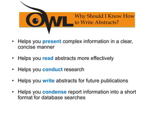 writing scientific abstracts | PPTX