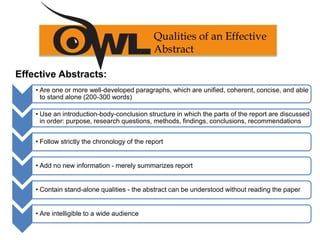 writing scientific abstracts | PPTX