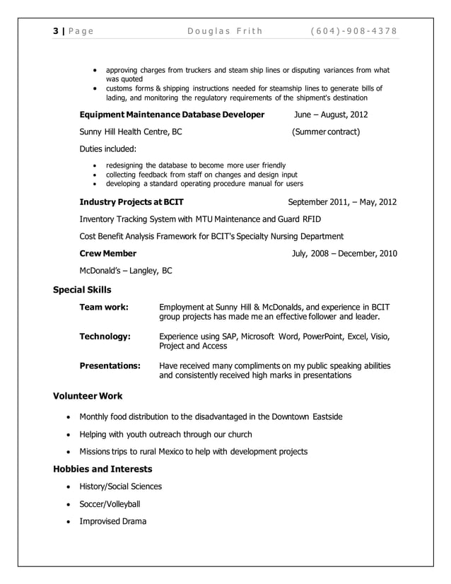 Douglas Frith Resume | DOCX