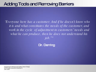 Empowerment Pathways and Quality Culture Change | PPT | Business | Business and Finance