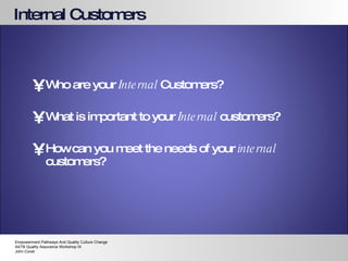 Empowerment Pathways and Quality Culture Change | PPT | Business | Business and Finance