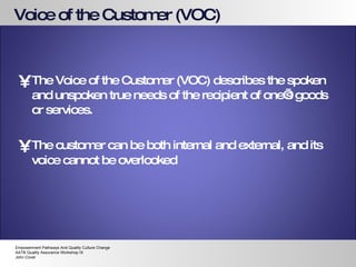 Empowerment Pathways and Quality Culture Change | PPT | Business | Business and Finance