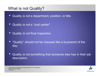 Importance of Quality | PDF