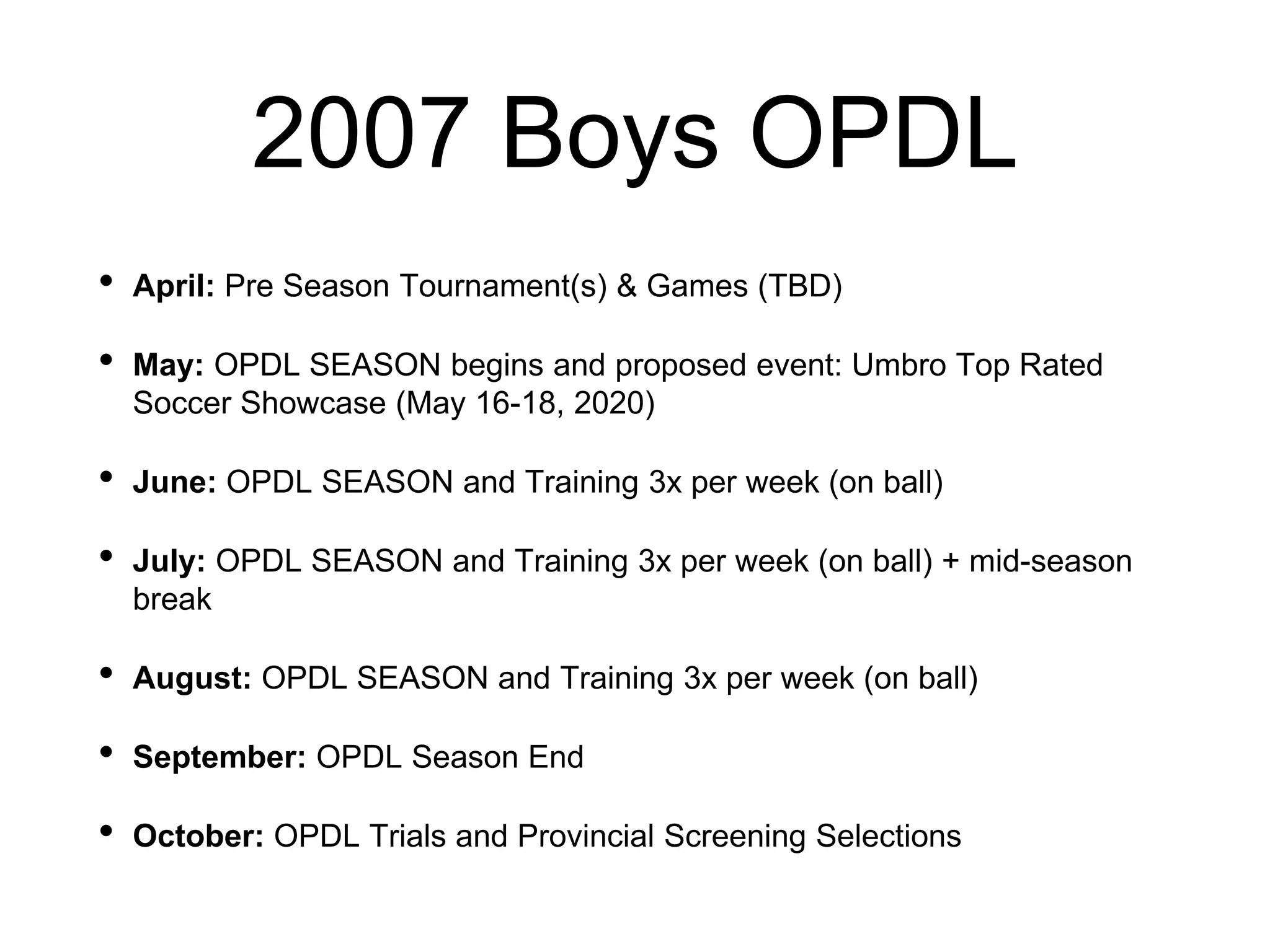 Tecumseh Soccer Club 2007 Boys OPDL Intro Presentation | PPTX
