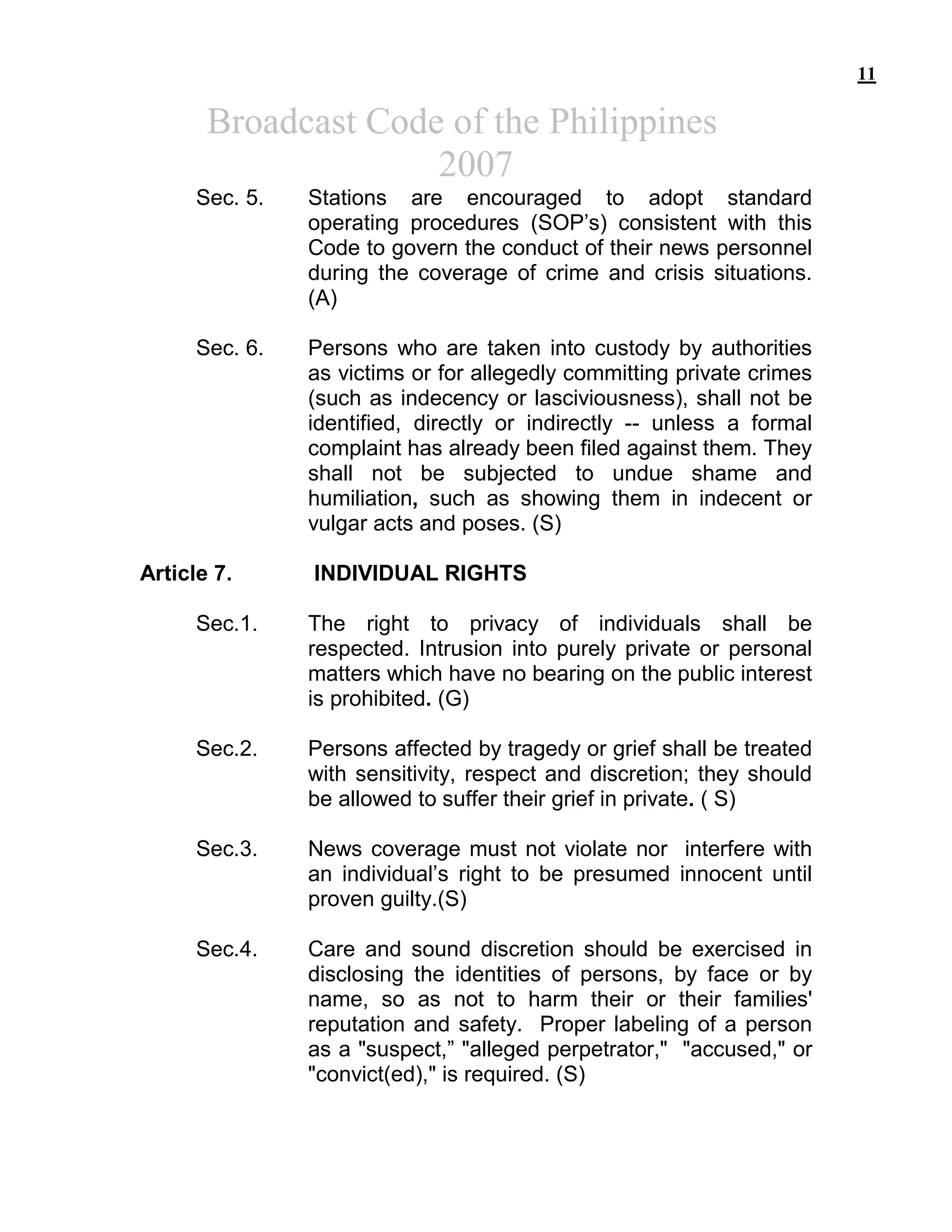 2007 Broadcast Code of the Philippines | PDF