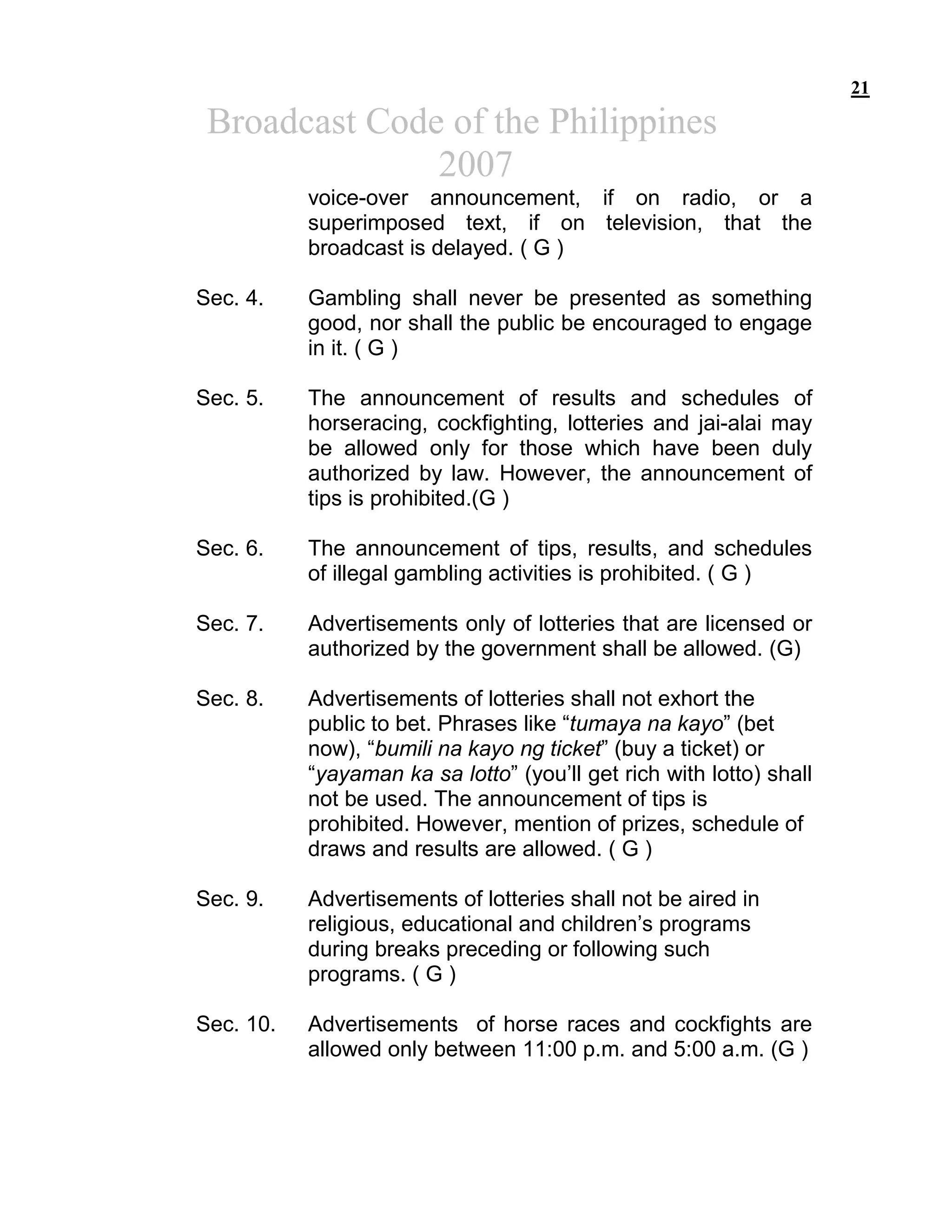 2007 Broadcast Code of the Philippines | PDF
