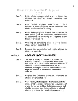 2007 Broadcast Code of the Philippines | PDF