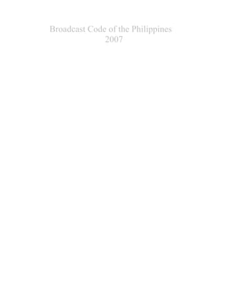 2007 Broadcast Code of the Philippines | PDF