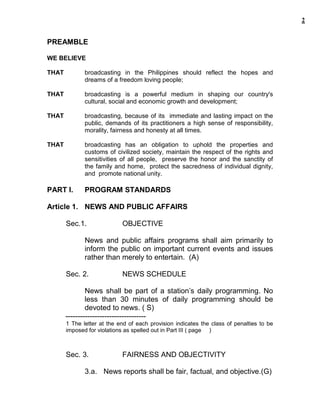 2007 Broadcast Code of the Philippines | PDF