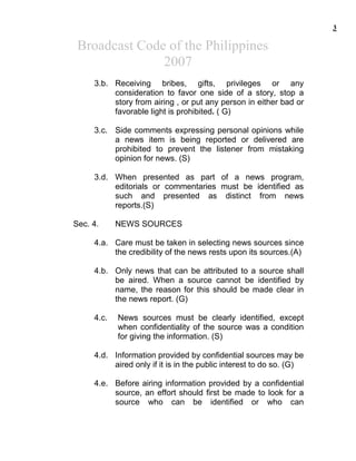 2007 Broadcast Code of the Philippines | PDF