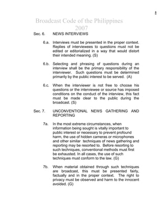 2007 Broadcast Code of the Philippines | PDF
