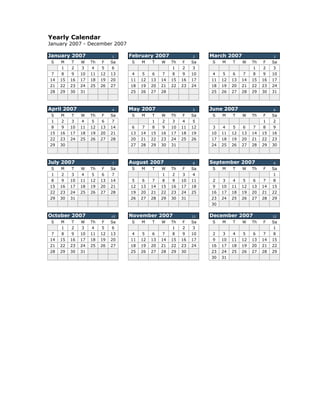 2007 Calendar