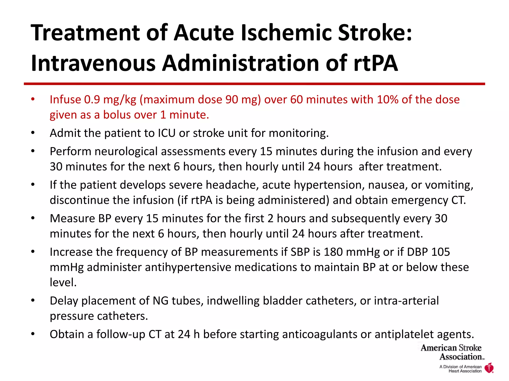 AHA/ASA Guidelines for Ischemic Stroke | PPTX