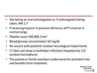 AHA/ASA Guidelines for Ischemic Stroke | PPTX