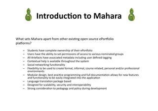 Mahara: An overview of the ePortfolio application | PDF