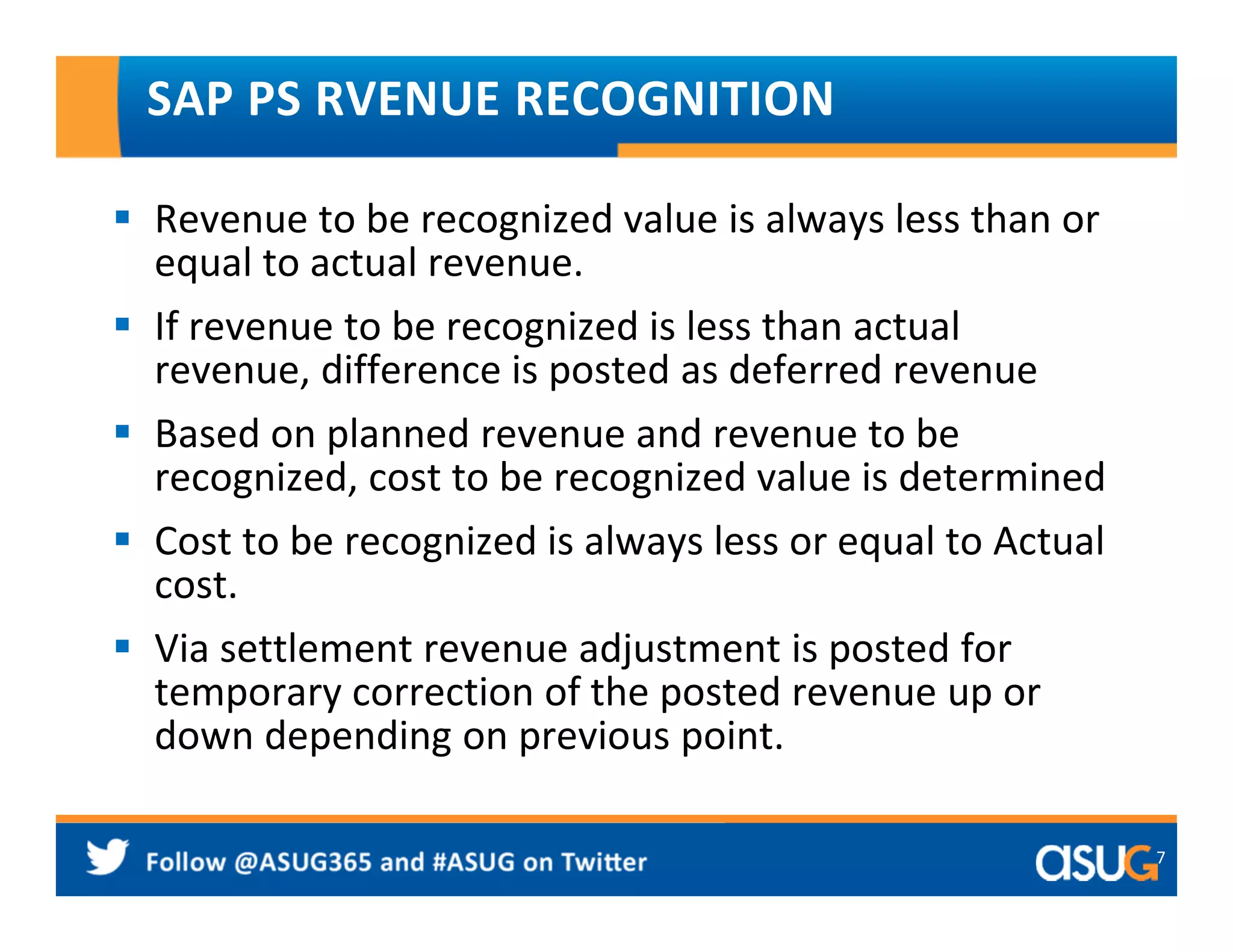 2007 how to use sap project system for revenue recognition in ...