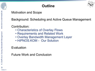 IEEE LCN 2007: Kalman Graffi - Overlay Bandwidth Management: Scheduling and Active Queue ...