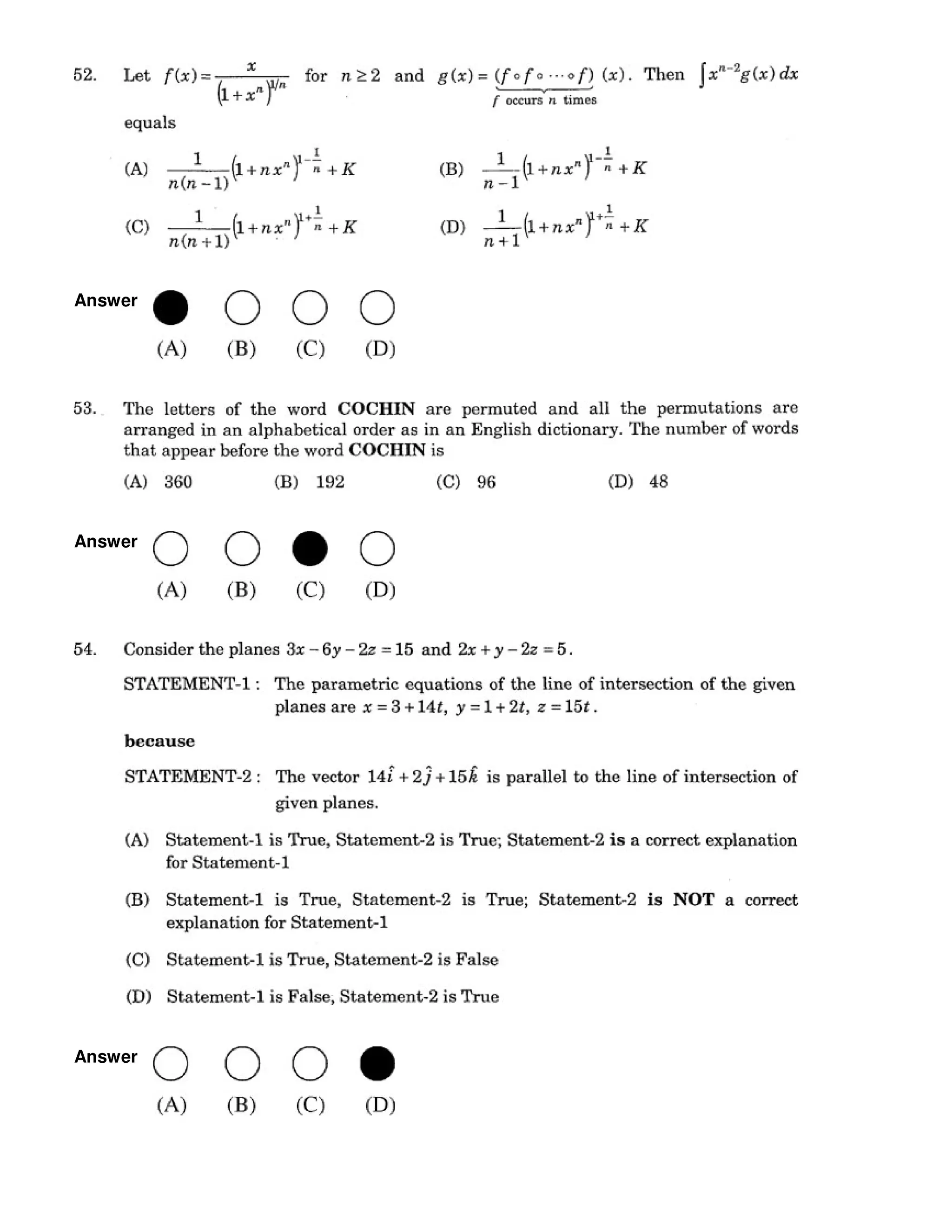 IIT-JEE Advanced 2007 Question Paper 2 | PDF
