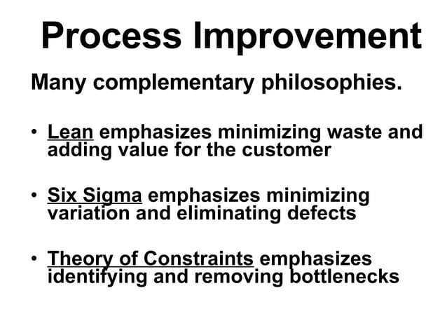 Process Improvement Workshop | PPT | Mechanical and Industrial ...