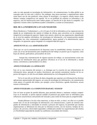 Usos Estratégicos de Informática, Cap 1, El gran reto: Madurez, Integracion y Articulacion | PDF