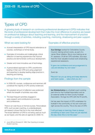 IfL review of CPD 2008-09 | PDF | Professional School | Postgraduate ...