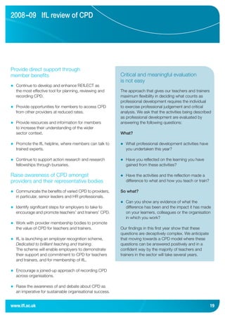 IfL review of CPD 2008-09 | PDF | Professional School | Postgraduate ...
