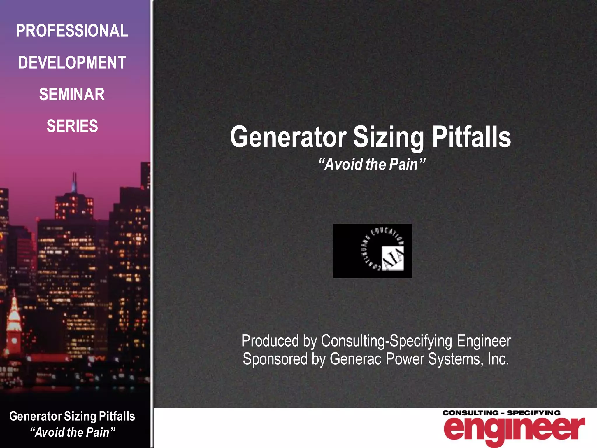 Generator Sizing Pitfalls | PDF