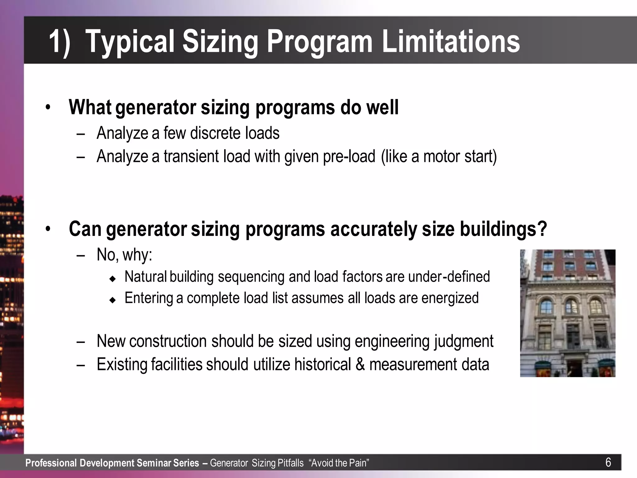 Generator Sizing Pitfalls | PDF
