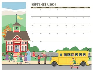 2008 2009 School Calendar (13 Pp, Monday Sunday) | PPT