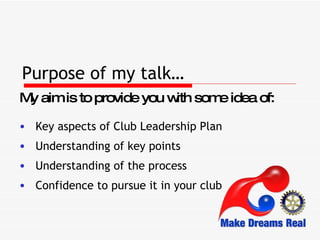 Presentation on Club Leadership Plan | PPT