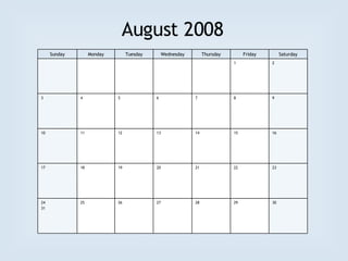 2008 Calendar | PPT