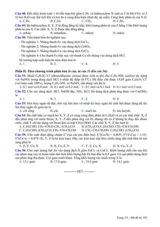 Đề thi đại học 2008 môn Hóa Học khối B | PDF