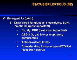 GEMC: Status Epilepticus (SE): Resident Training | PDF