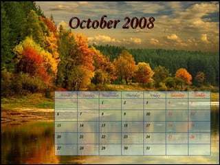 2008 Monthly Calendar | PPT
