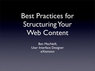 Best Practices for Structuring Your Web Content | PPT