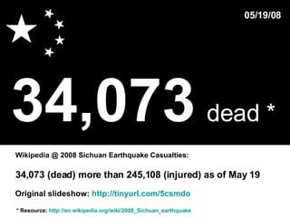 2008 Sichuan Earthquake Casualties 051908 | PPT