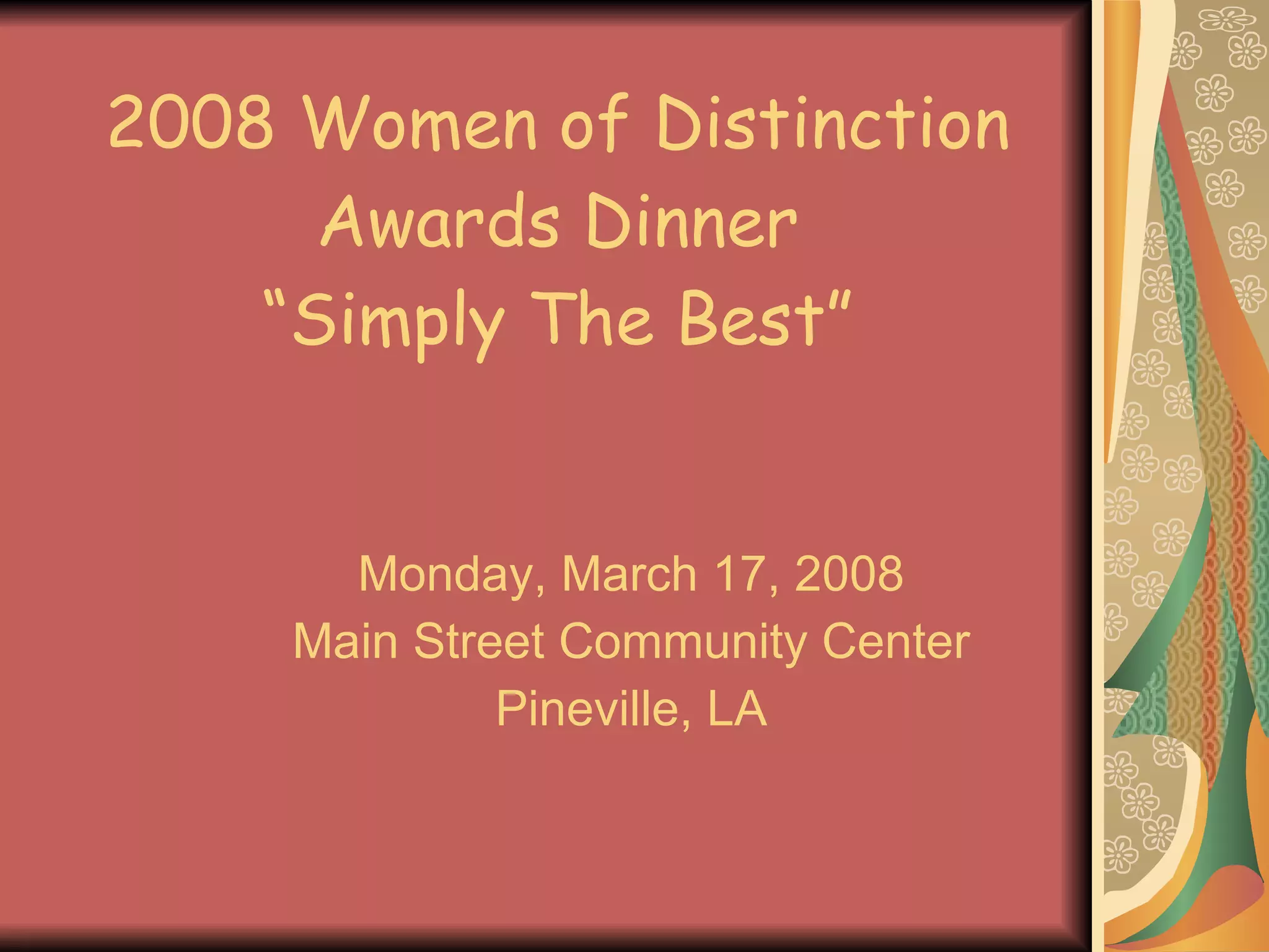 2008 Women of Distinction Awards Dinner | PPT