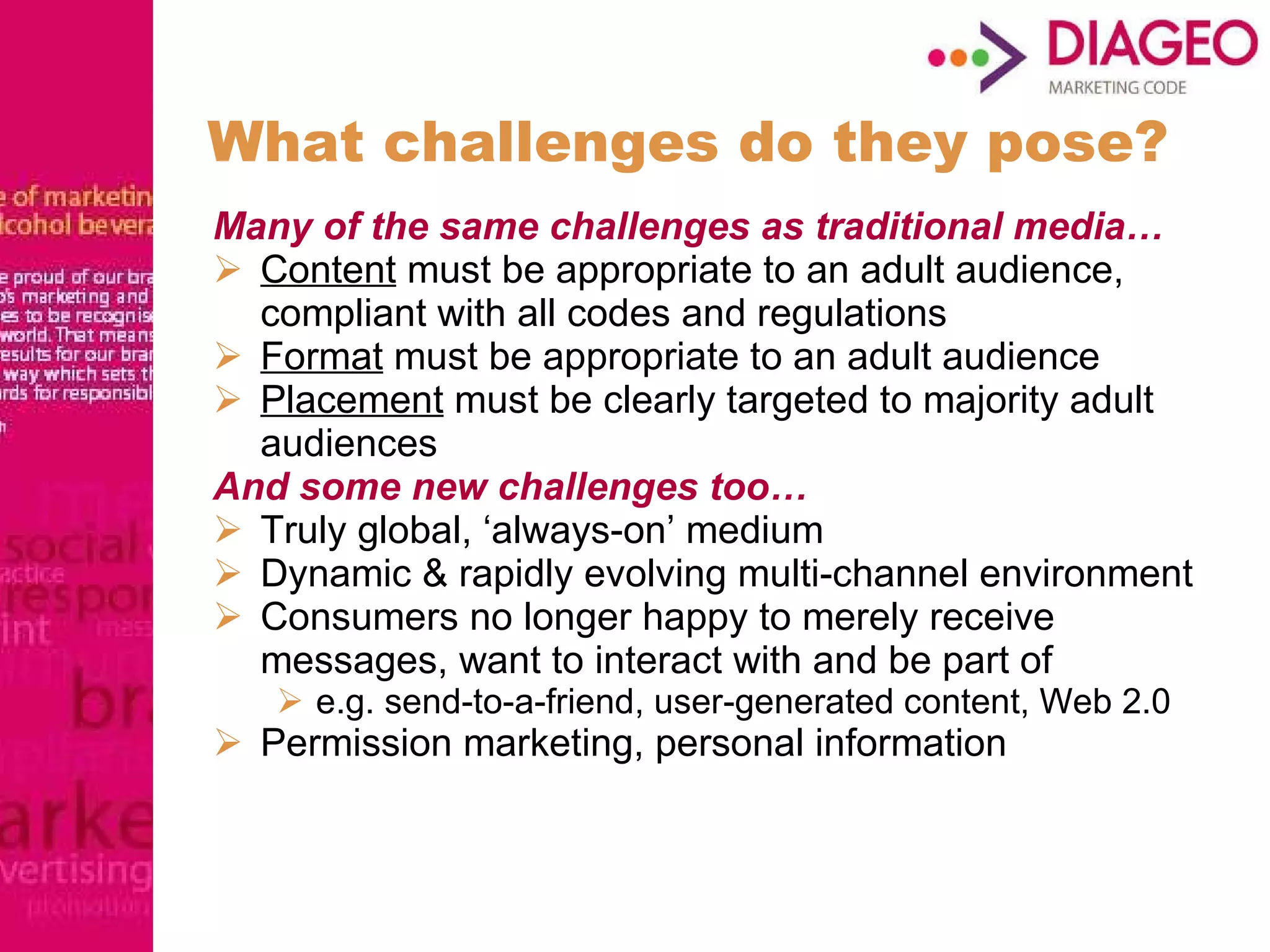 Diageo\'s Digital Marketing Code | PPT | Business | Business and Finance