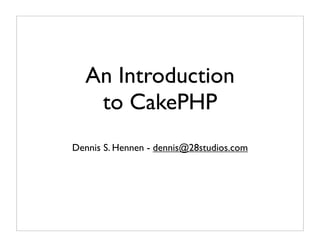 An Introduction to CakePHP | PDF