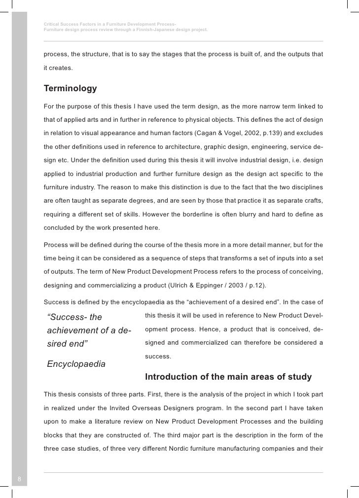 Critical Success Factors in a Furniture Development Process