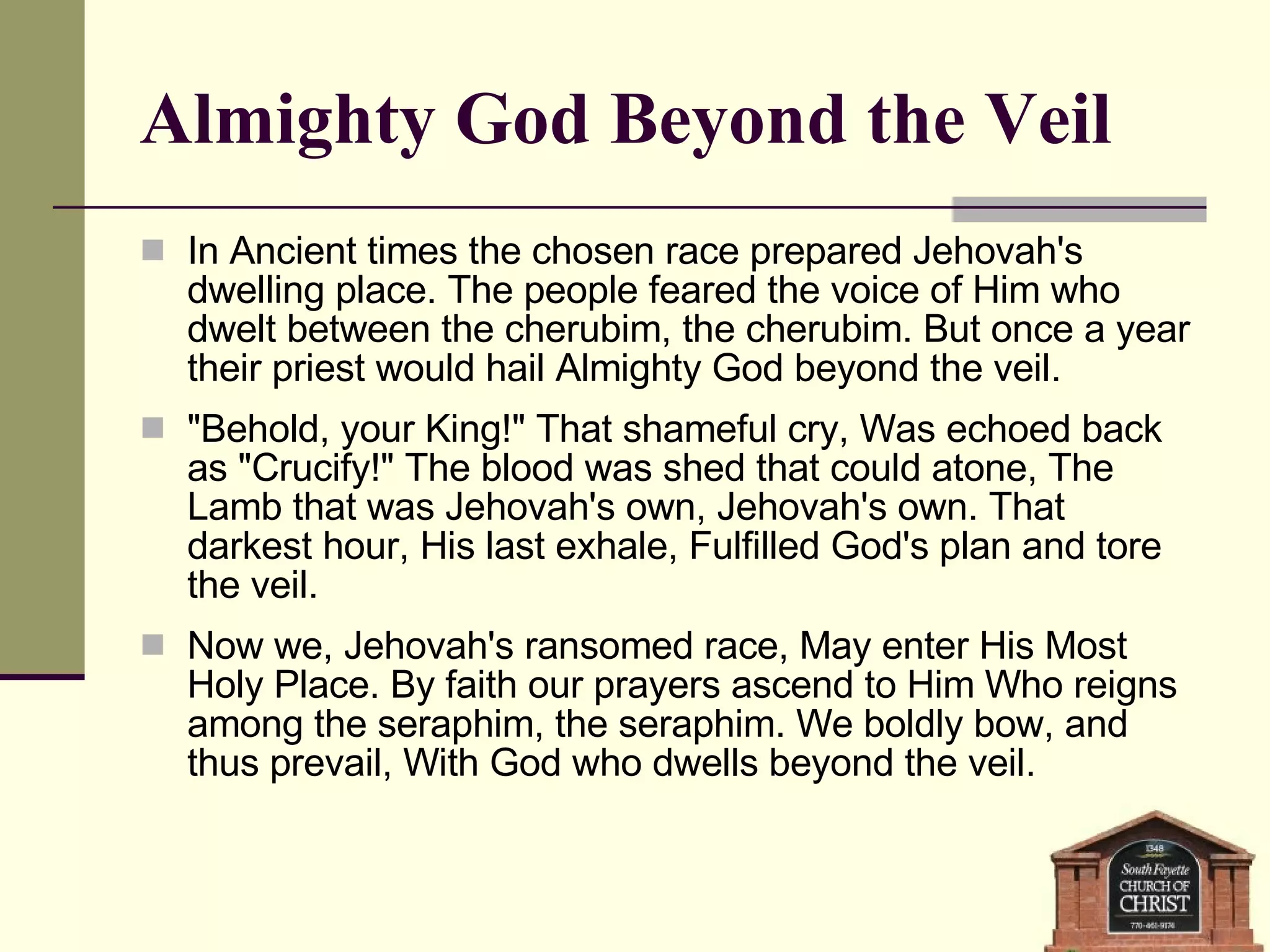Almighty God Beyond the Veil | PPT