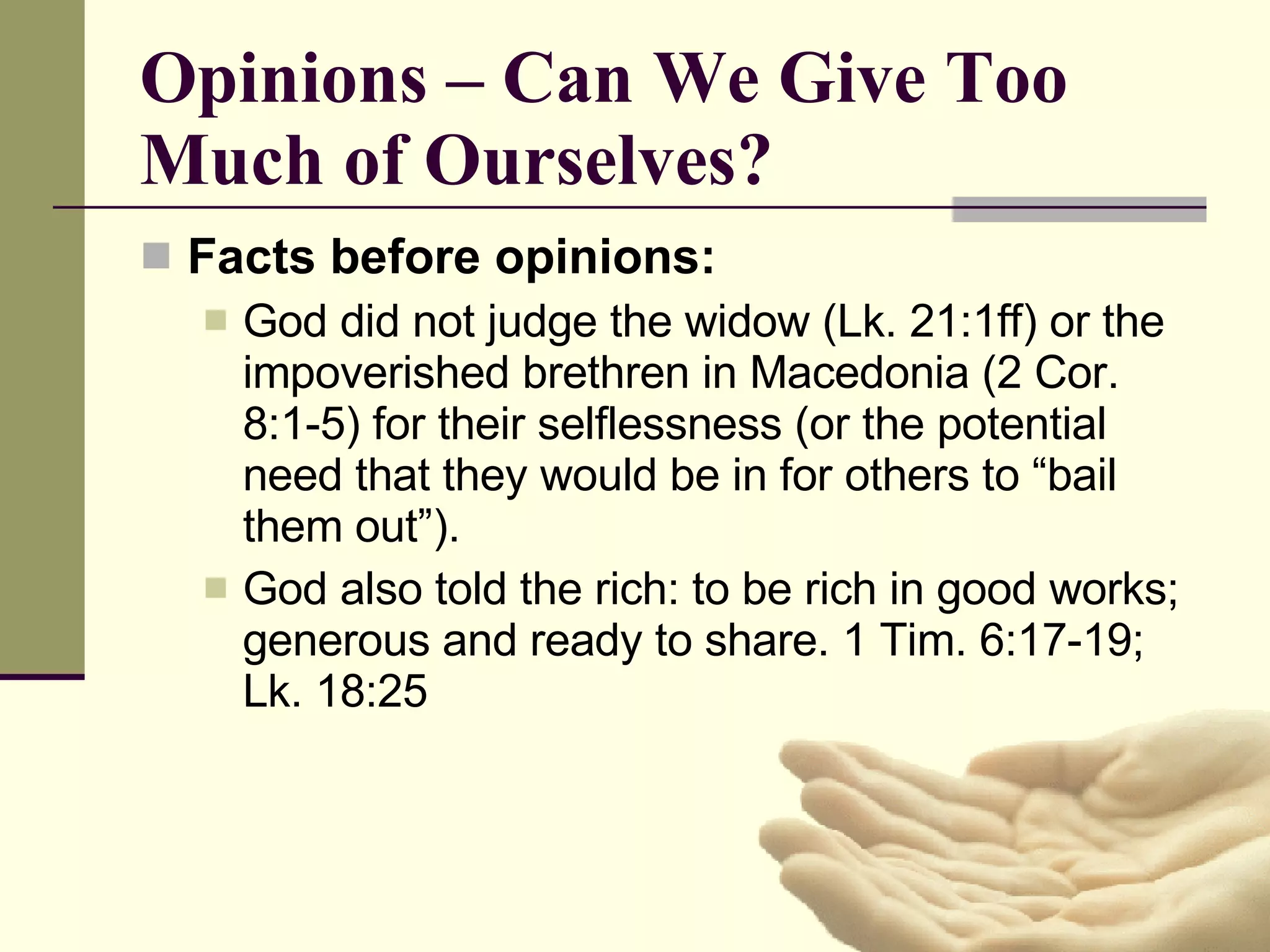 Are You Shortchanging God and Others - Part 2 | PPT