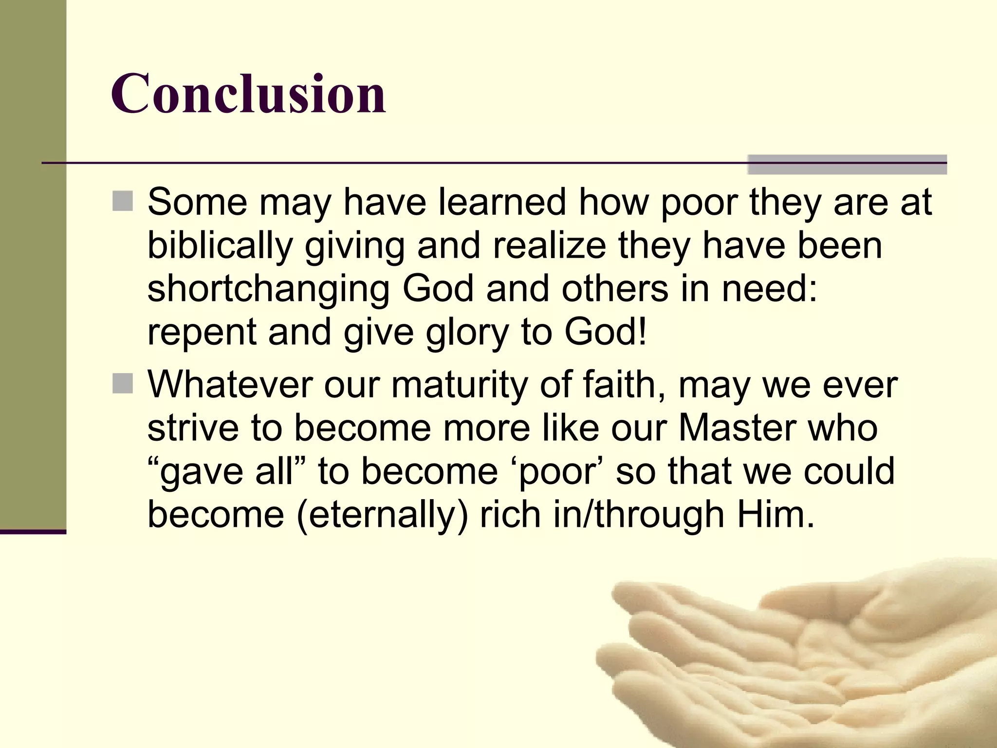 Are You Shortchanging God and Others - Part 2 | PPT
