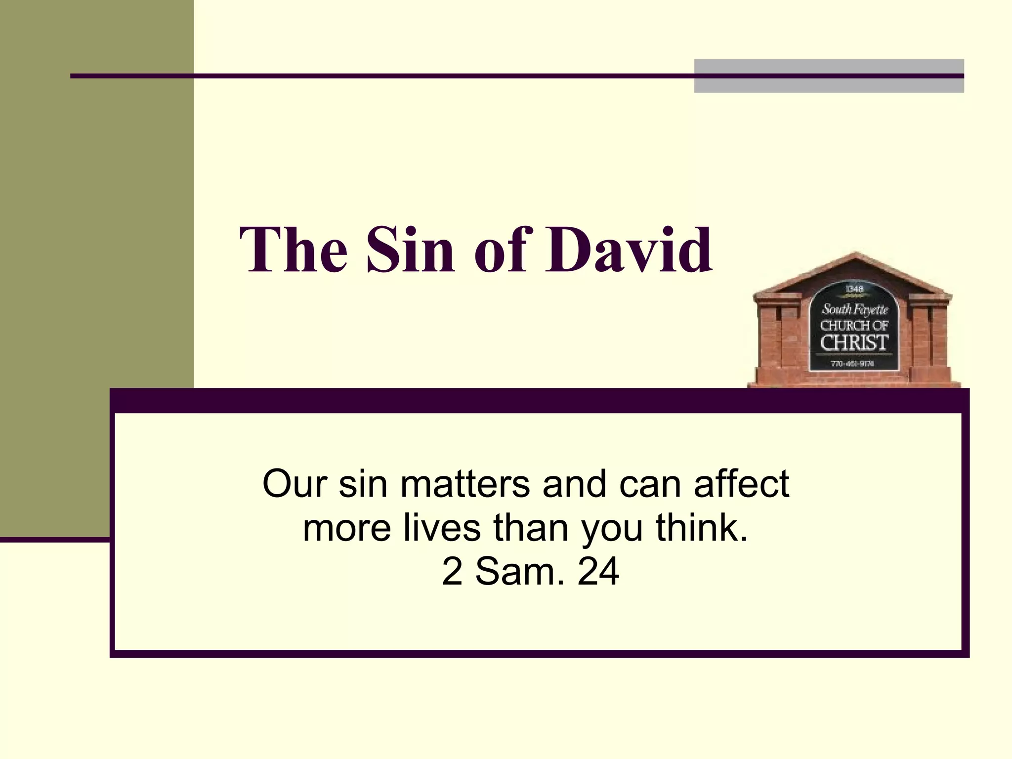 The Sin of David | PPS