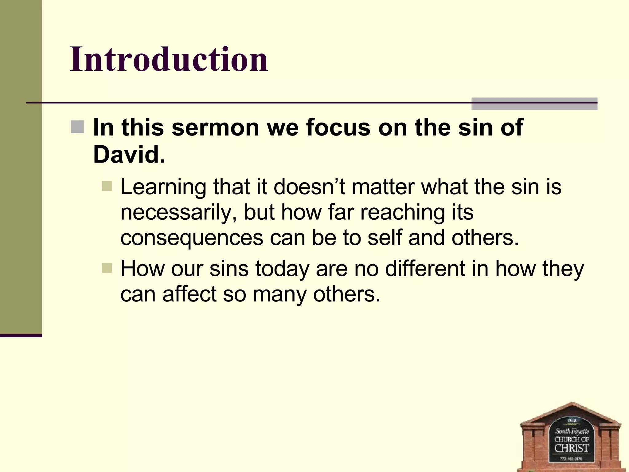The Sin of David | PPS