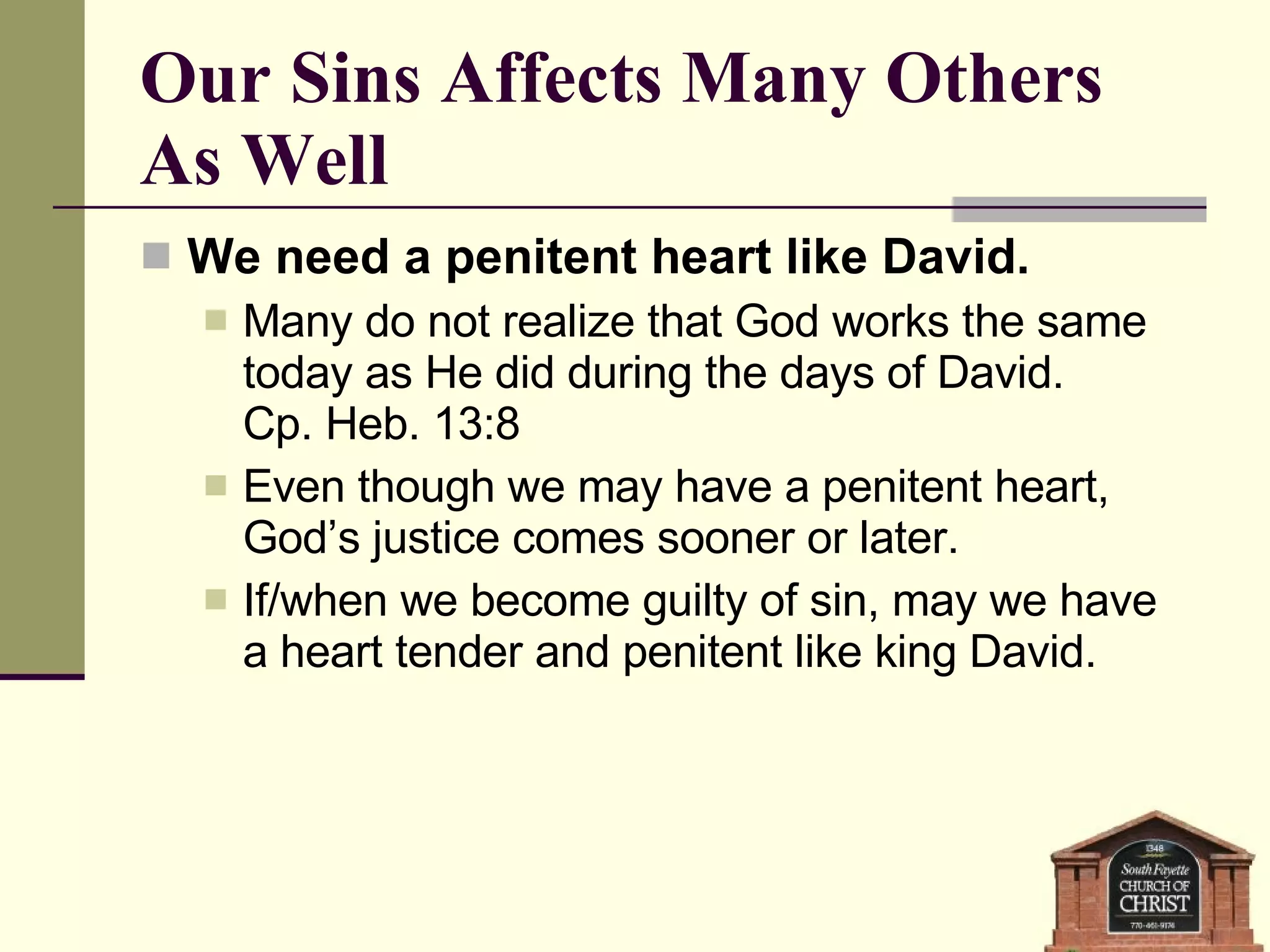 The Sin of David | PPS
