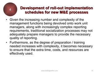 Setting Up the Development Performance Evaluation System Overview on Current Practices and ...