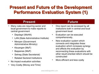 Setting Up the Development Performance Evaluation System Overview on Current Practices and ...