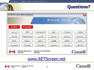 RETScreen and energy efficiency | PPT